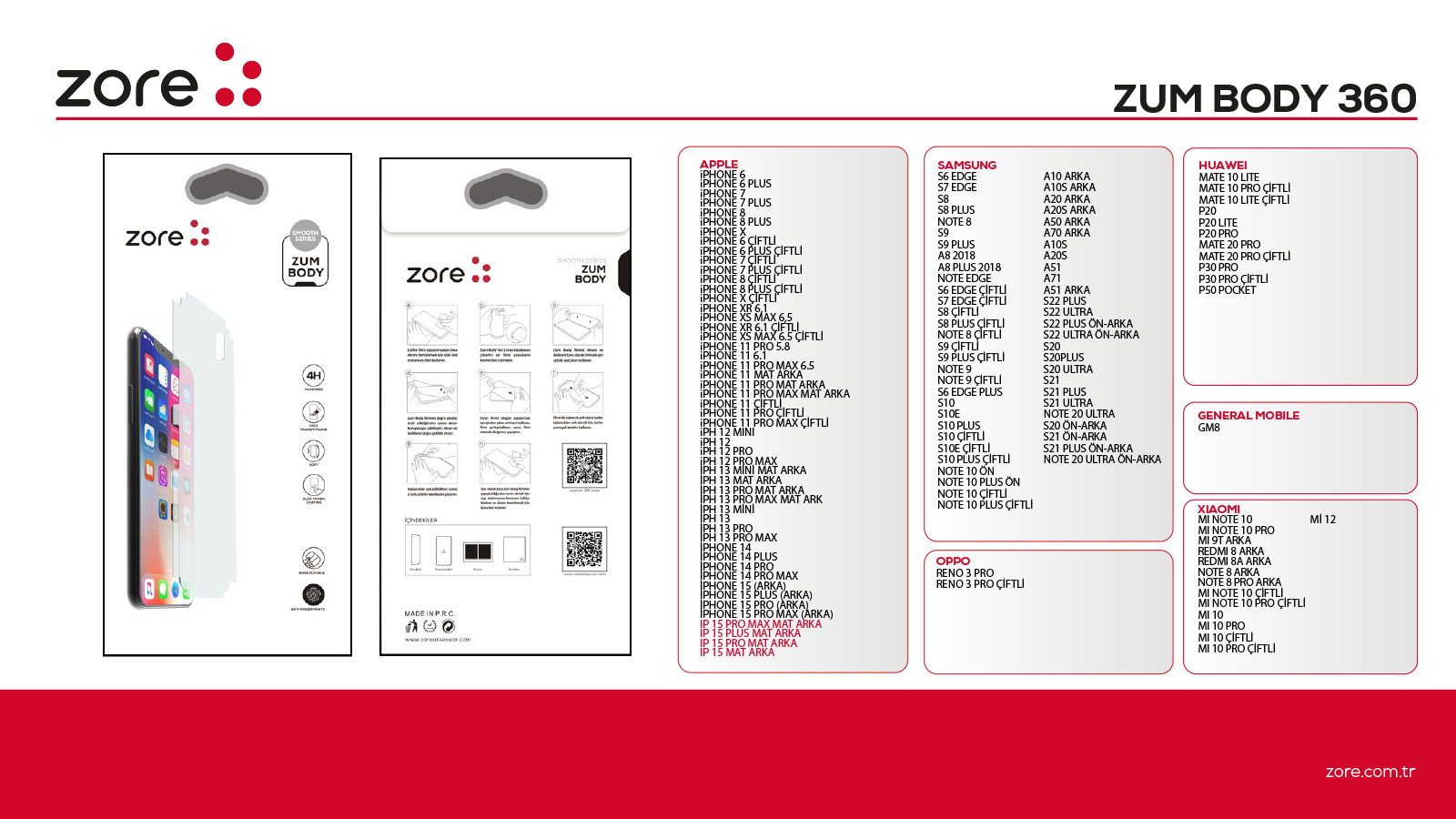 Güncel Model Listelerimiz-Zore Aksesuar