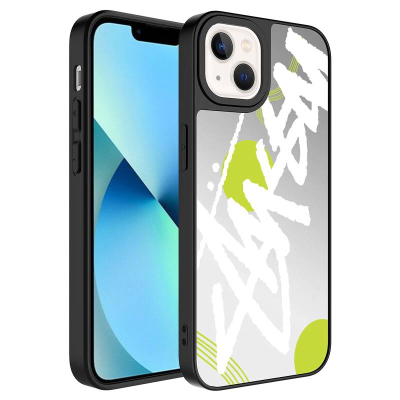 Apple iPhone 13 Kılıf Aynalı Desenli Kamera Korumalı Parlak Zore Mirror ...