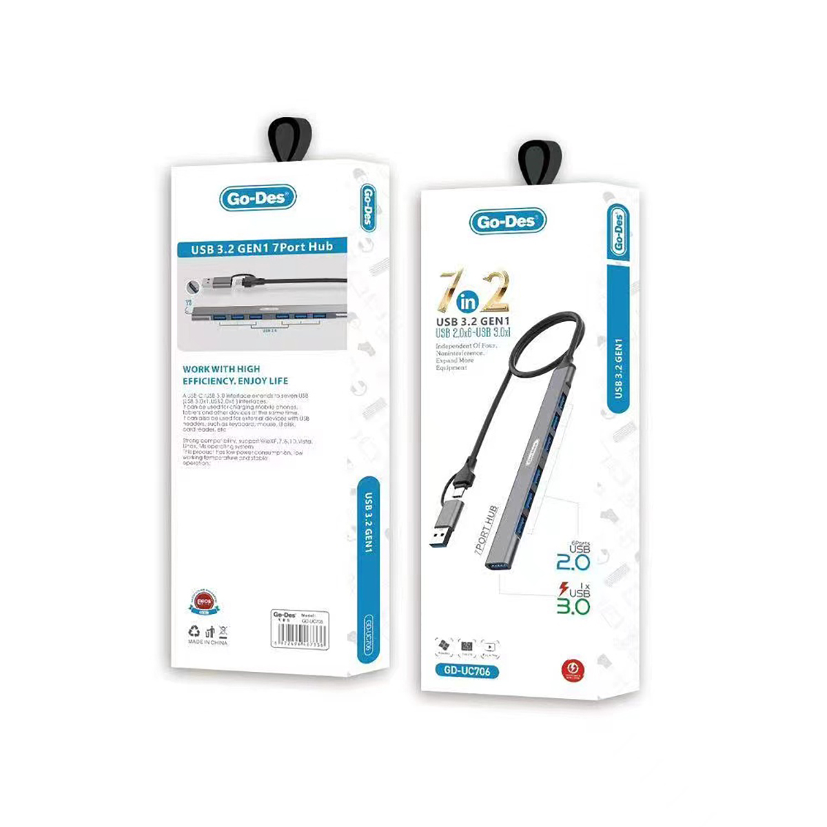 Go Des GD-UC706 7 Usb Girişli Type-C - Usb Hub Kablo ve Dönüştürücüler ...